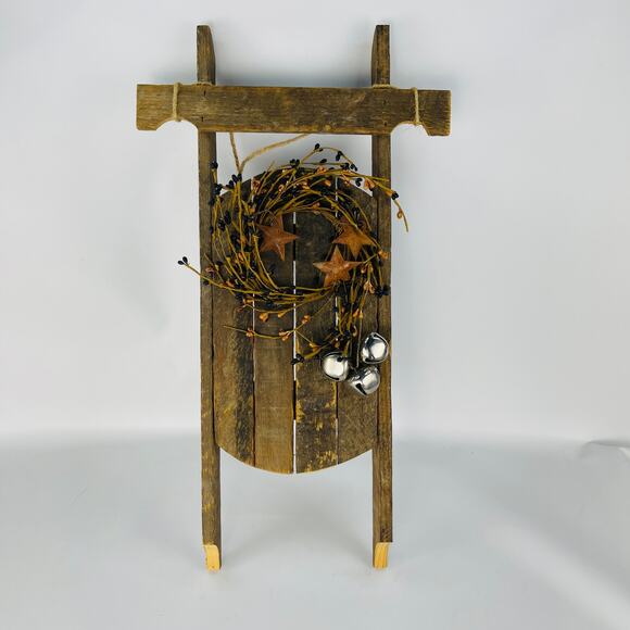 Unmarked | Holiday | Primitive Wood Sled Wall Hanging 2 X 11 58 | Poshmark